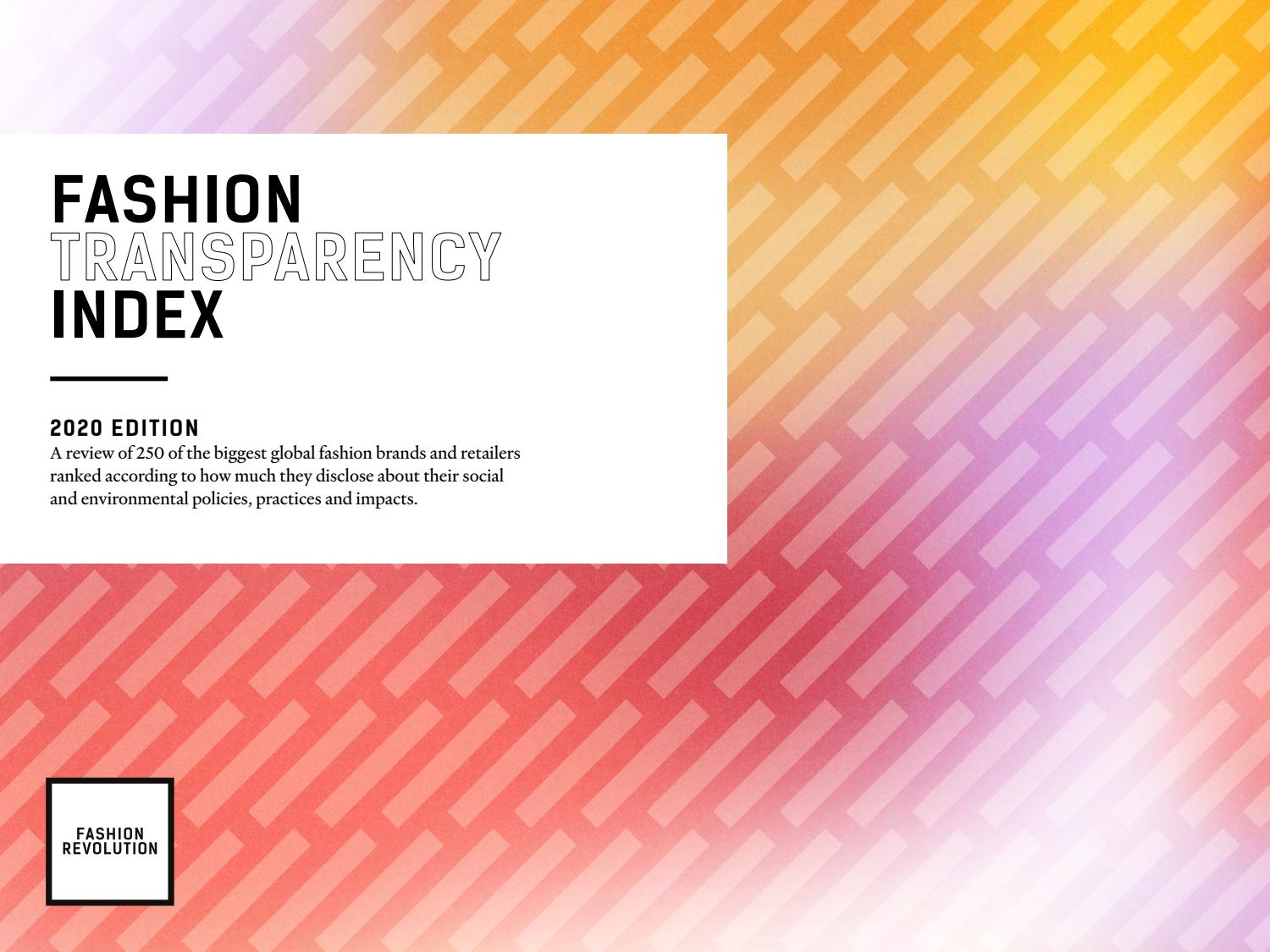 The Fashion Transparency Index 2020 • Bhavana World Project